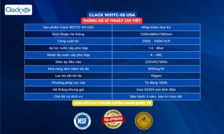 Lọc tổng biệt thự Clack WS1TC-05 USA cao cấp từ Hoa Kỳ